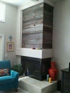 Reclaimed Siding Fireplace Wall Wrap | Porter Barn Wood
