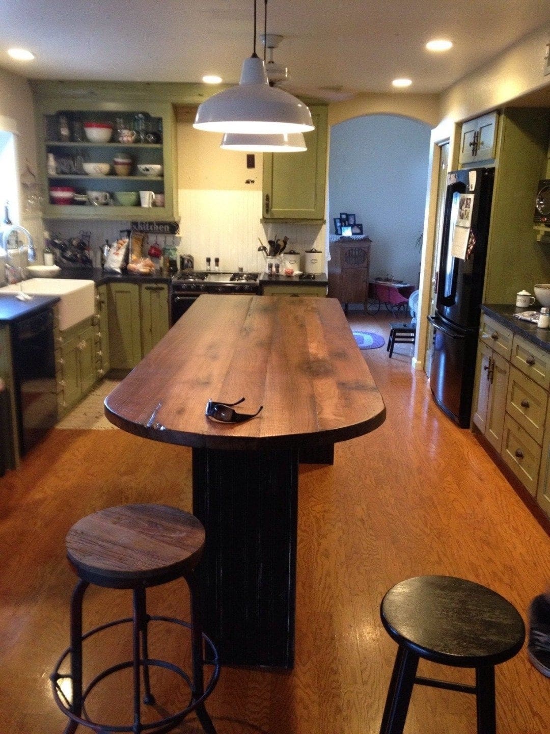 Reclaimed Ash/Oak Countertop with Radius | Porter Barn Wood