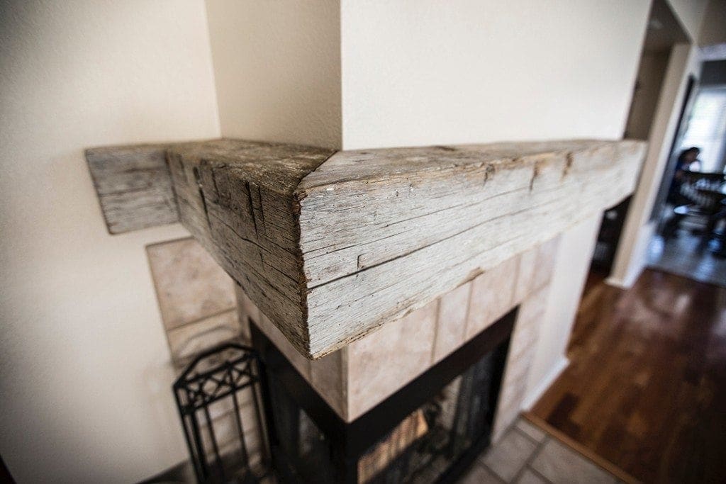Reclaimed Oak Angled Mantel | Porter Barn Wood