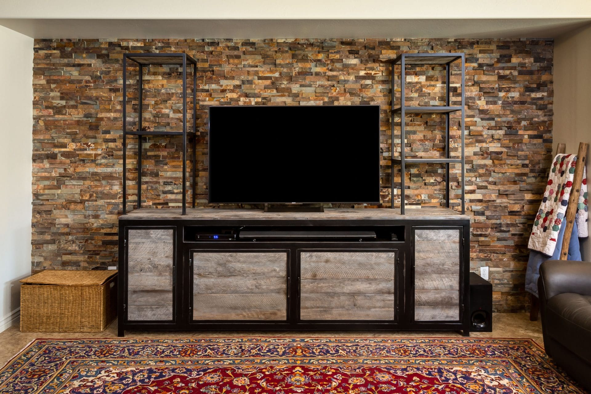 Custom Entertainment Cabinet & Shelving | Porter Barn Wood