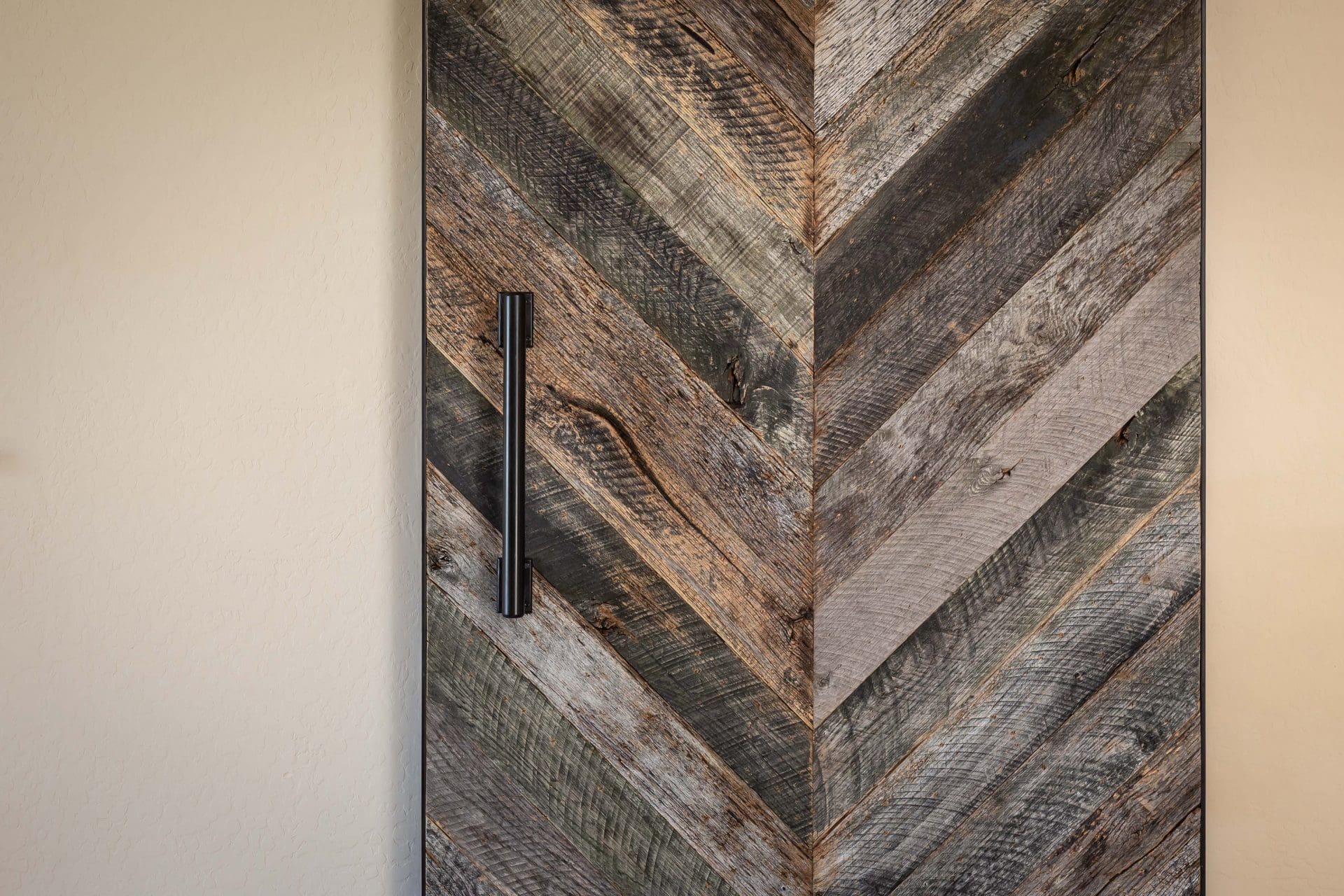 Modern Chevron Pattern Door | Porter Barn Wood