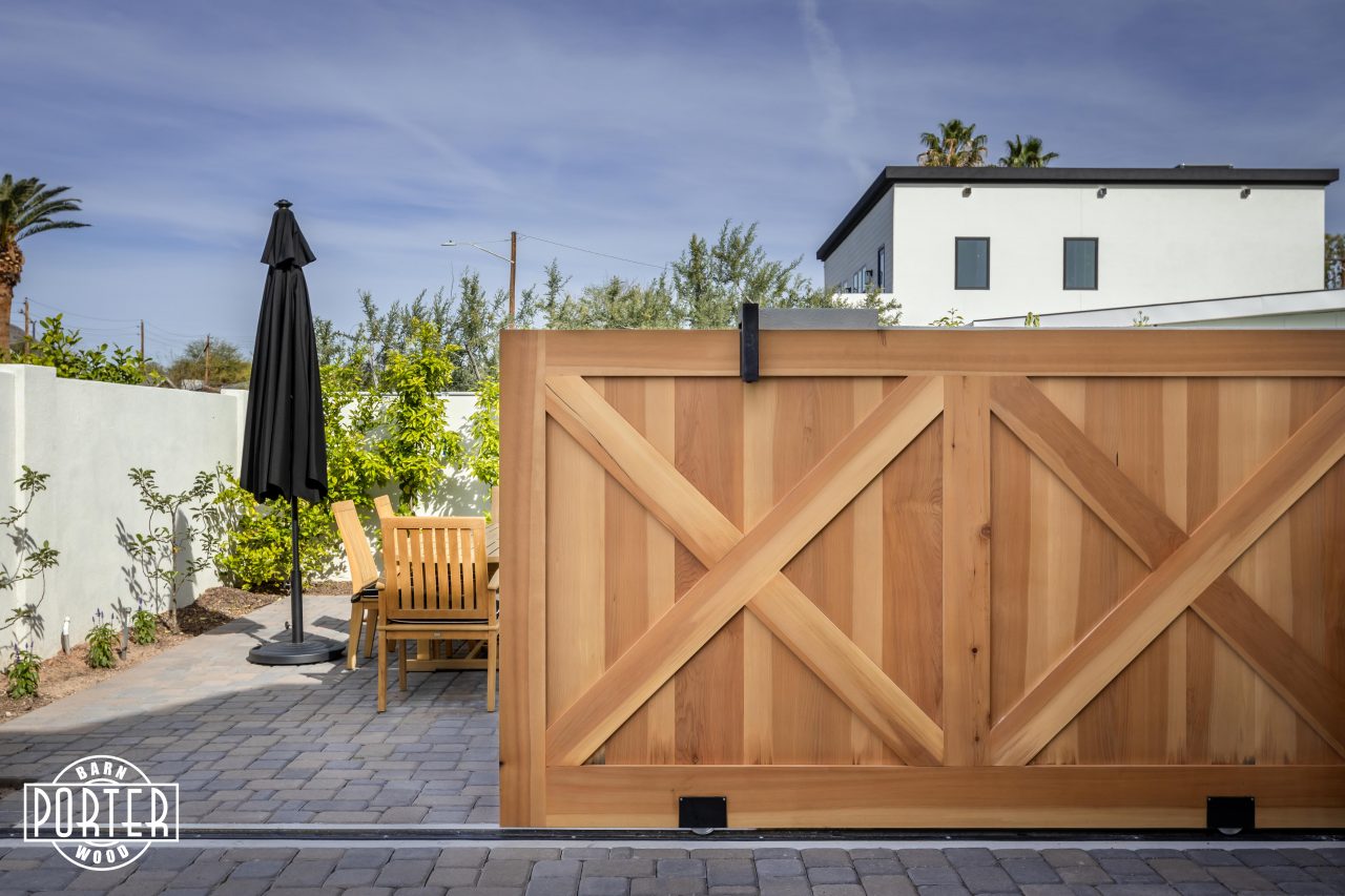 Double "X" Sliding Gate | Porter Barn Wood
