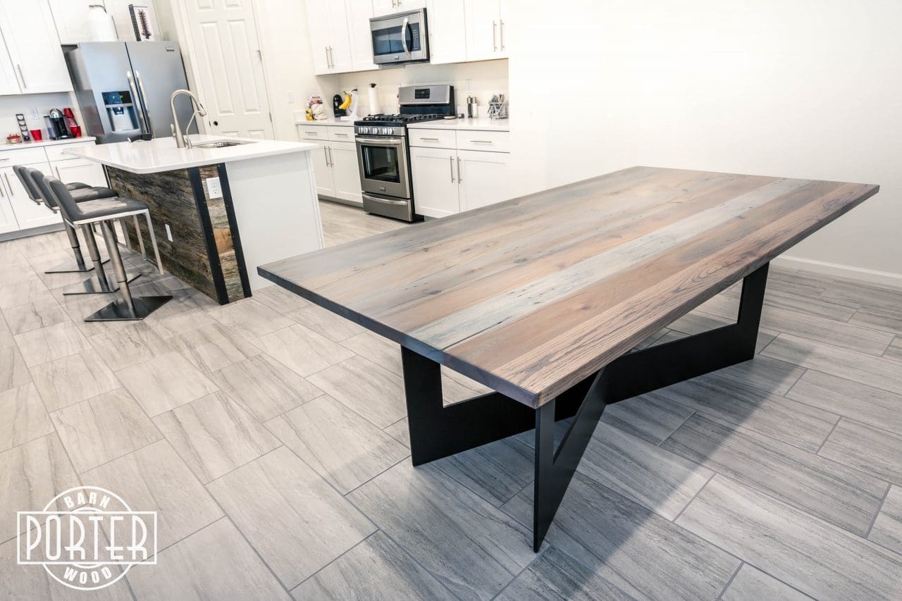 Custom Grey Dining Table | Porter Barn Wood