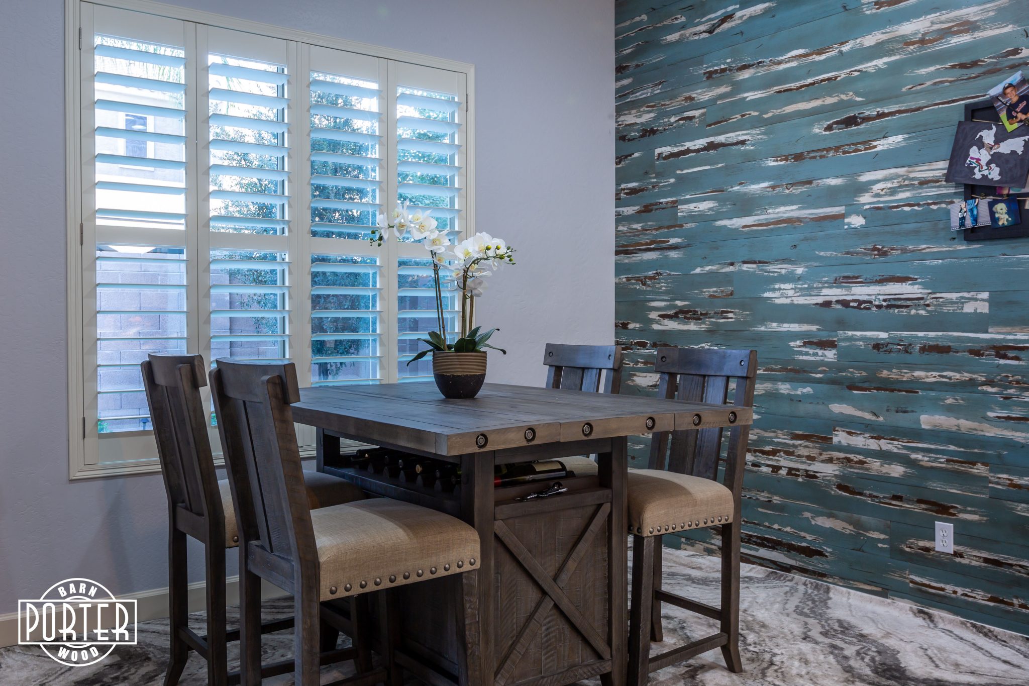 Custom Distressed Finish Wall | Porter Barn Wood