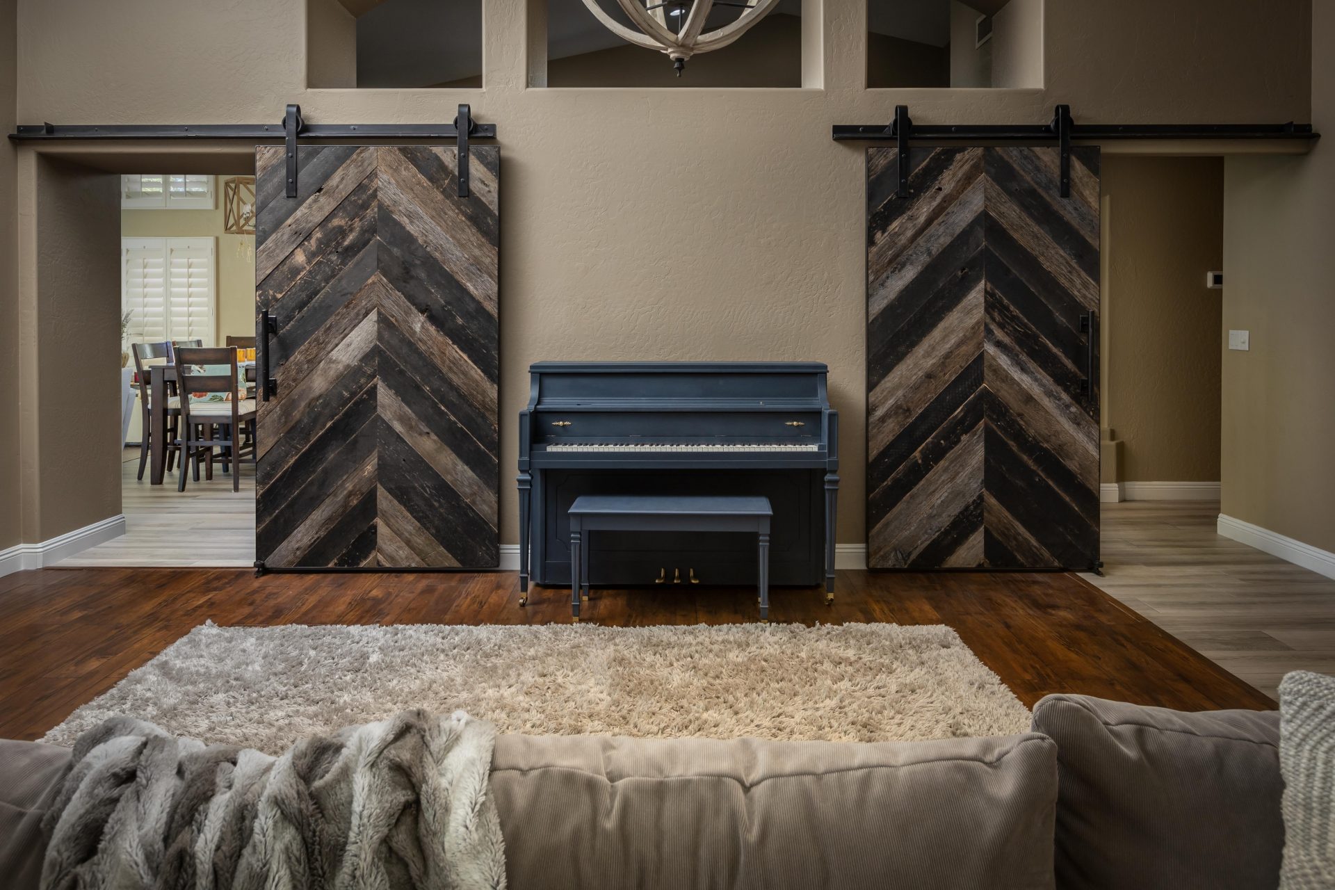 Matching Chevron Pattern Doors | Porter Barn Wood