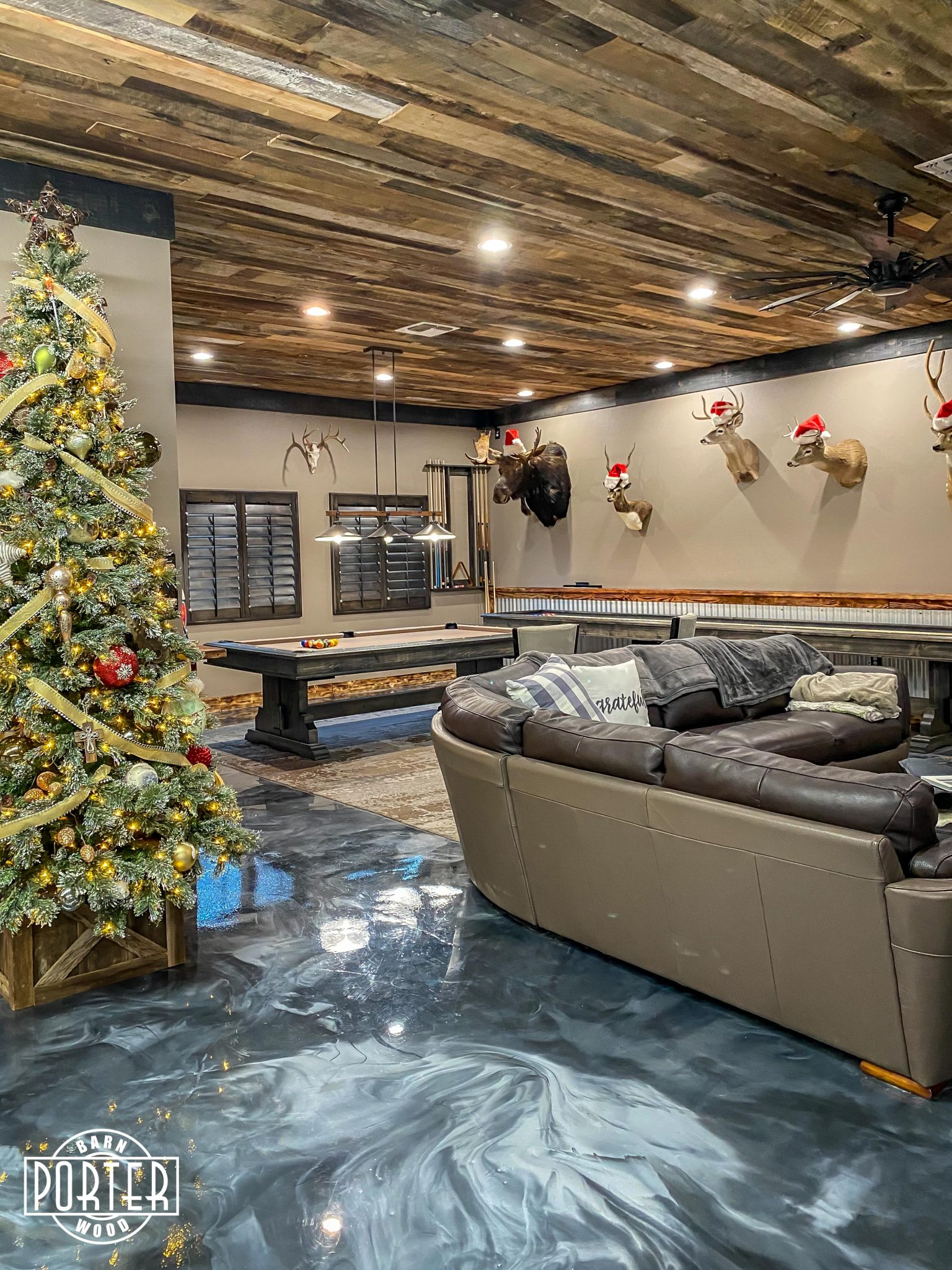 Reclaimed Wood Garage Ceiling | Porter Barn Wood