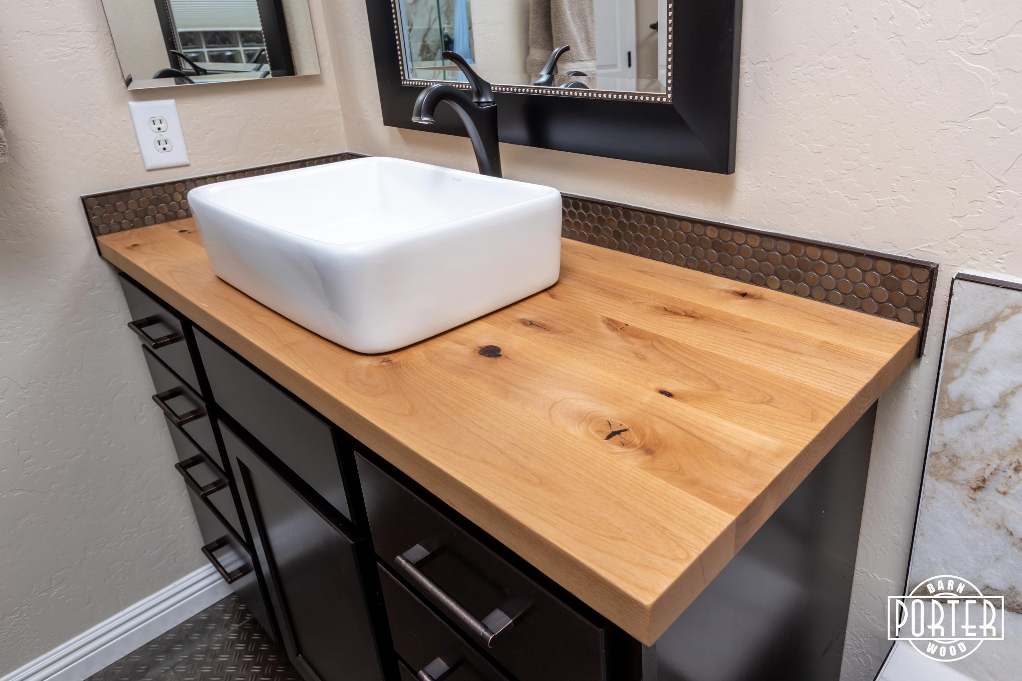 Knotty Alder Vanity Tops | Porter Barn Wood