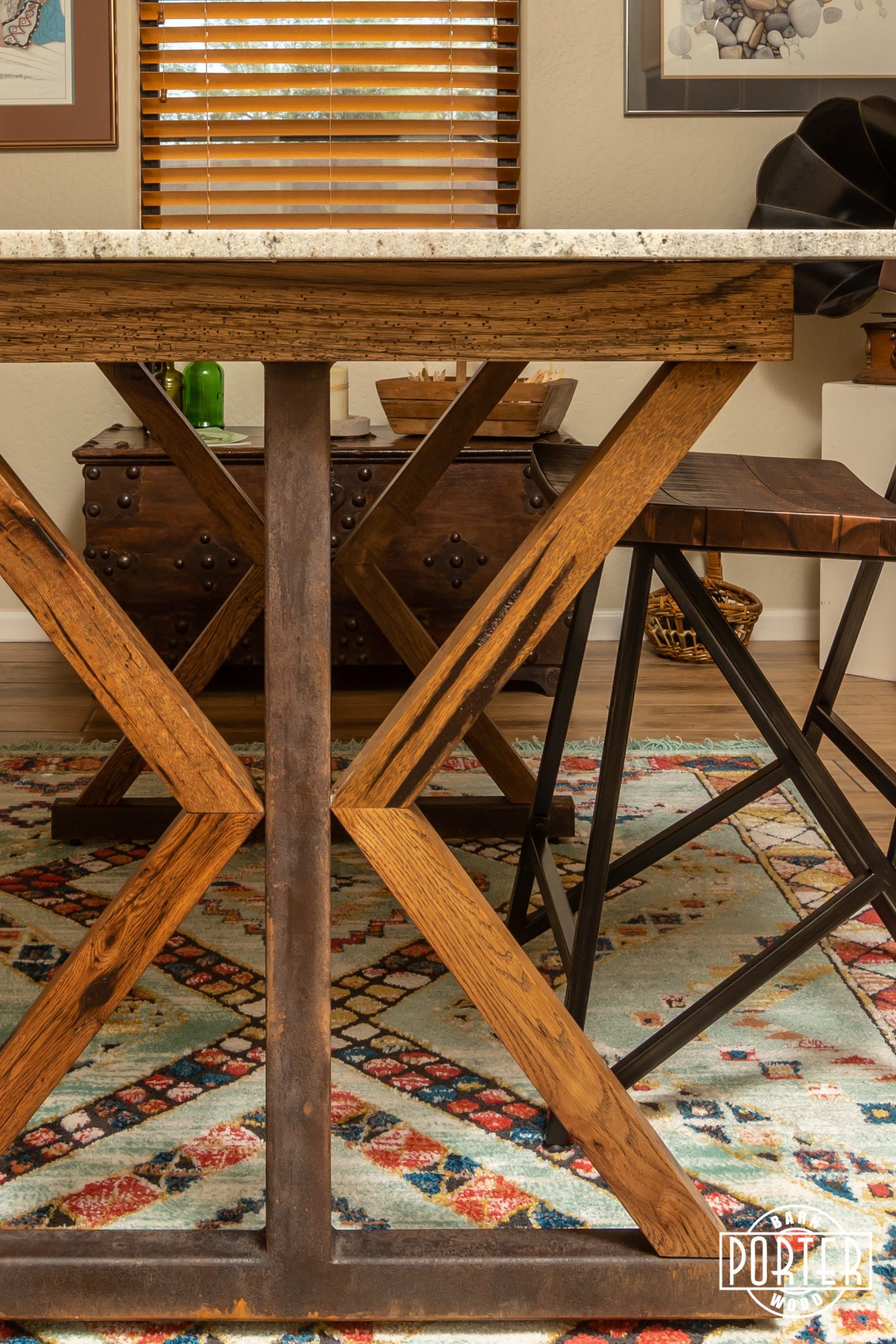 Wood & Steel Desk Base | Porter Barn Wood