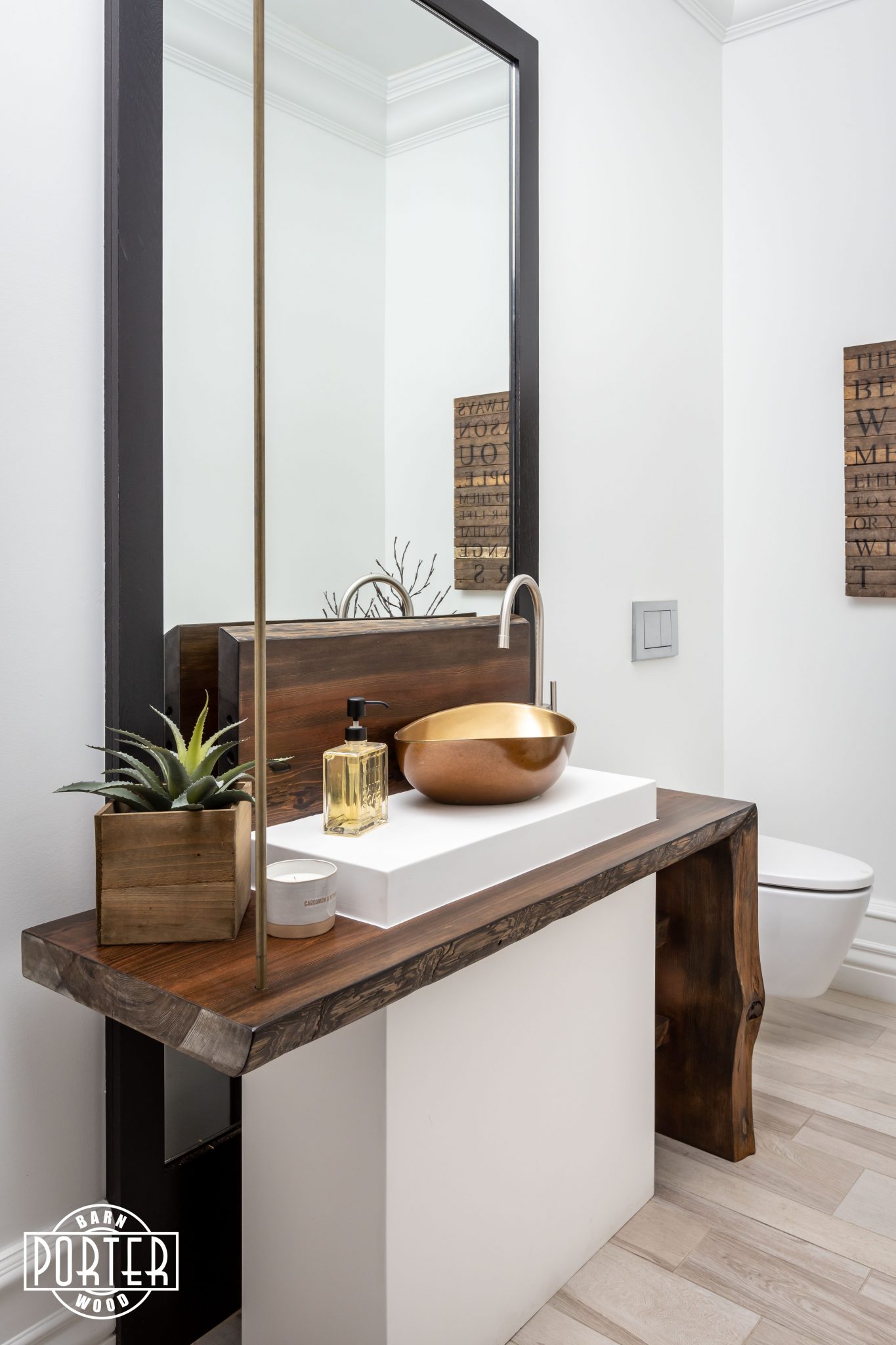 Waterfall Live Edge Vanity | Porter Barn Wood