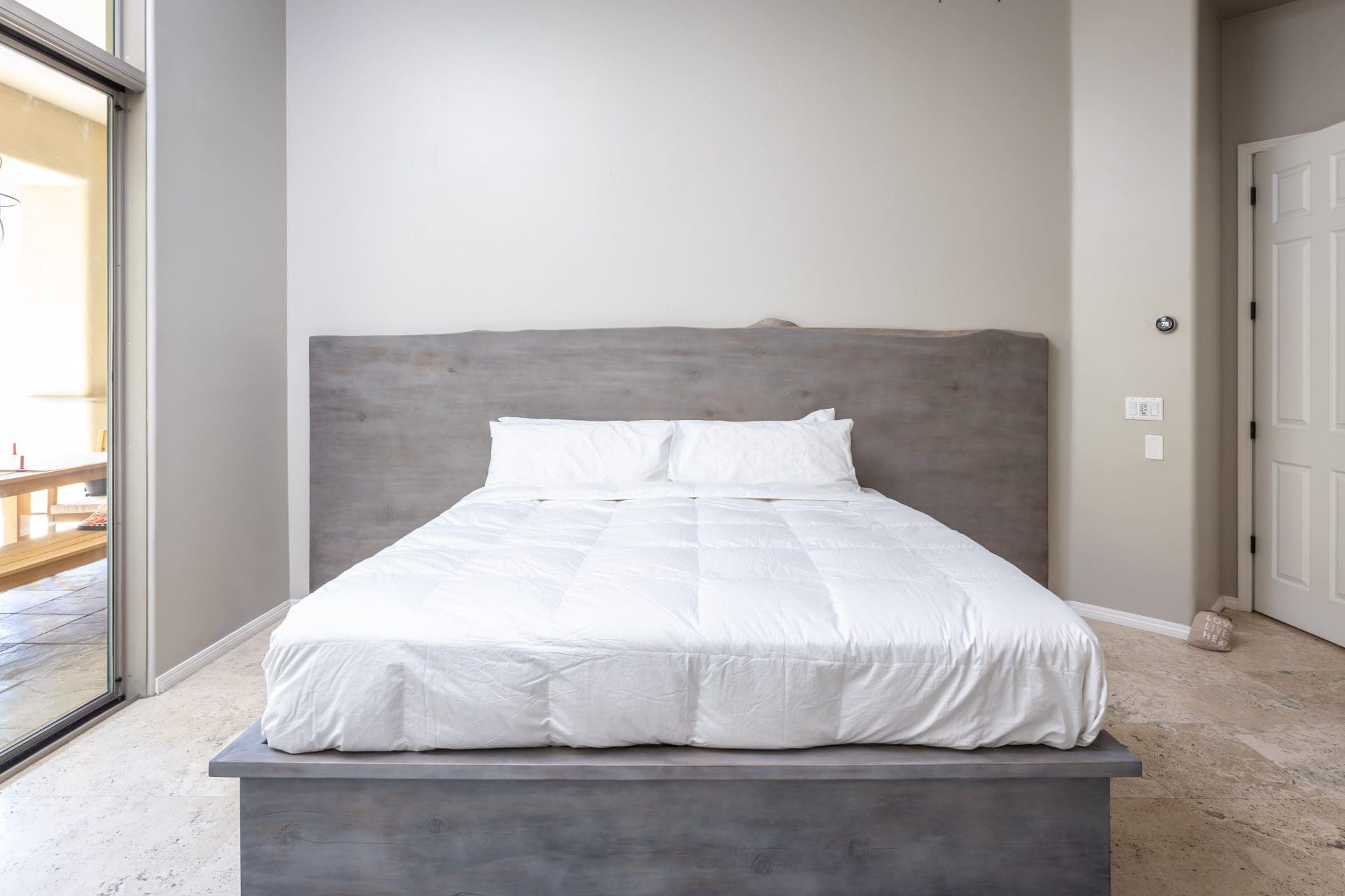 Cedar Headboard & Bed Frame With Grey Wash | Porter Barn Wood