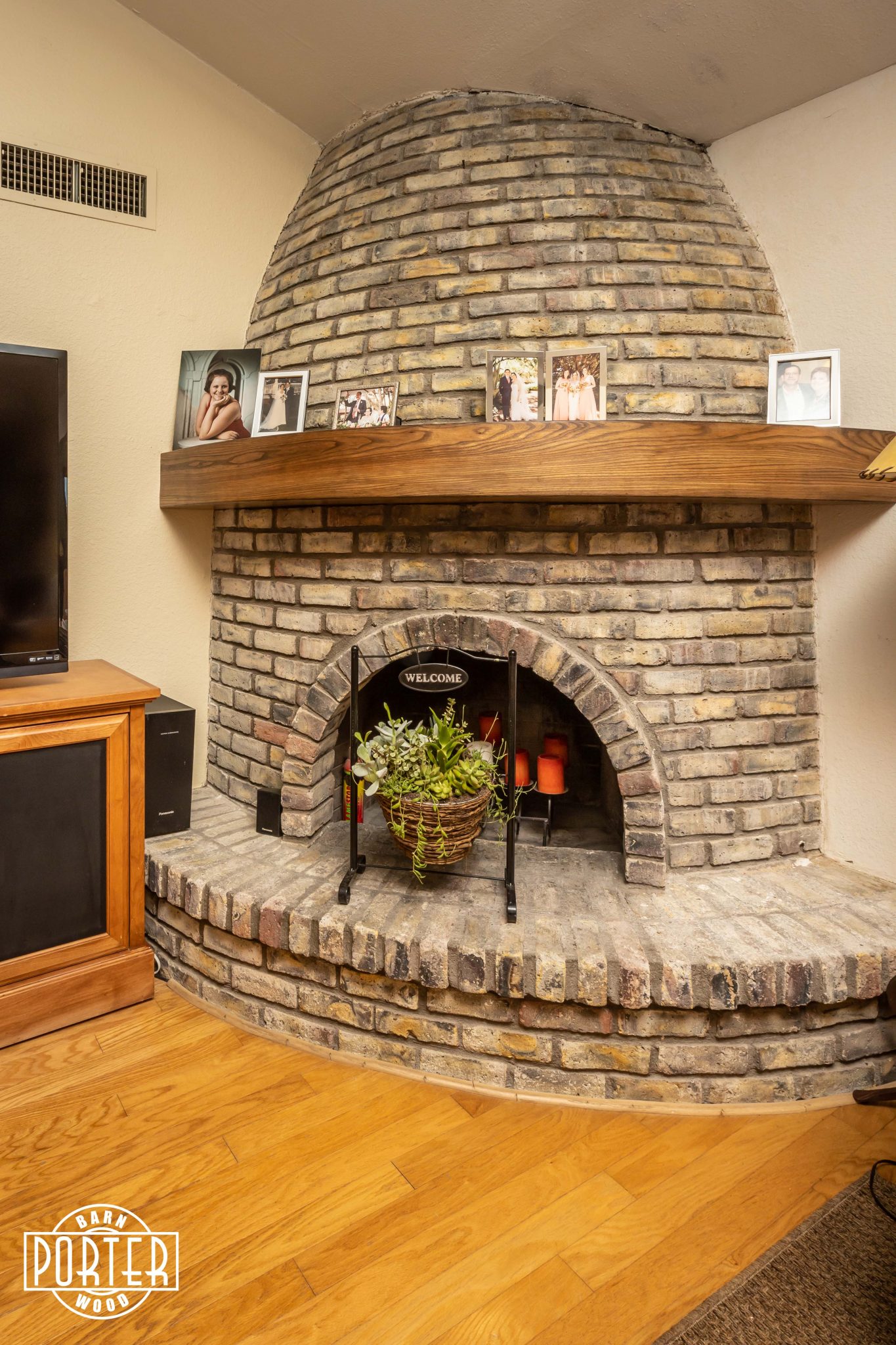 Red Elm Beehive Box Mantel | Porter Barn Wood