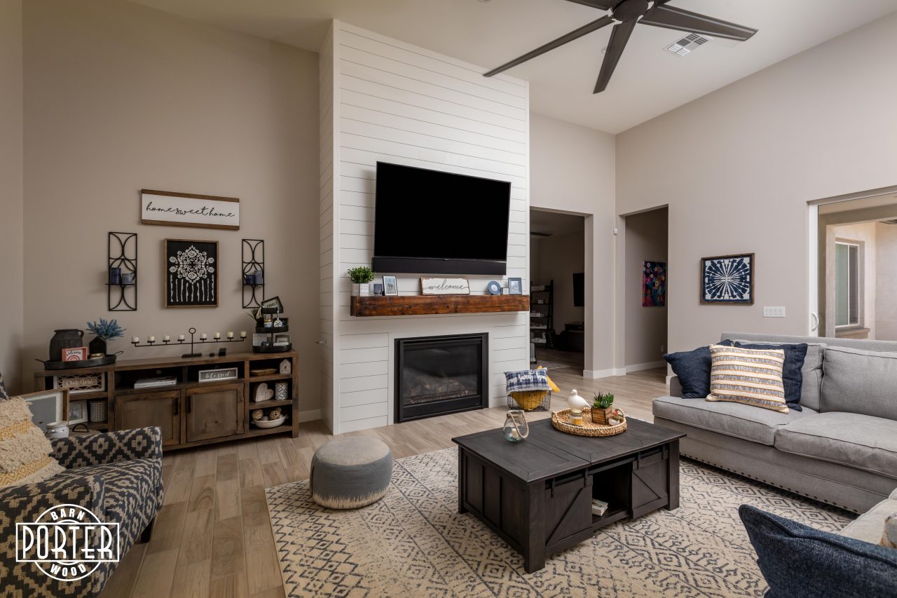 Rough Sawn Reclaimed Box Mantel | Porter Barn Wood