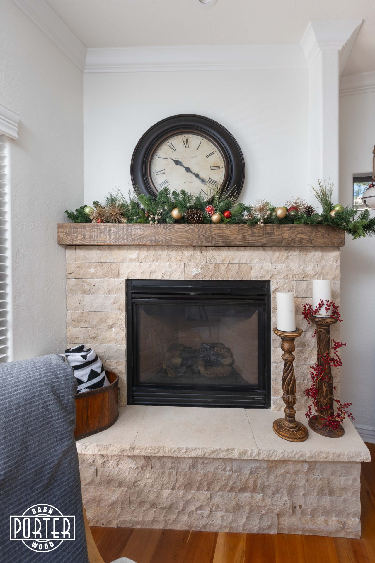 Sassafras Box Mantel With Custom Finish | Porter Barn Wood