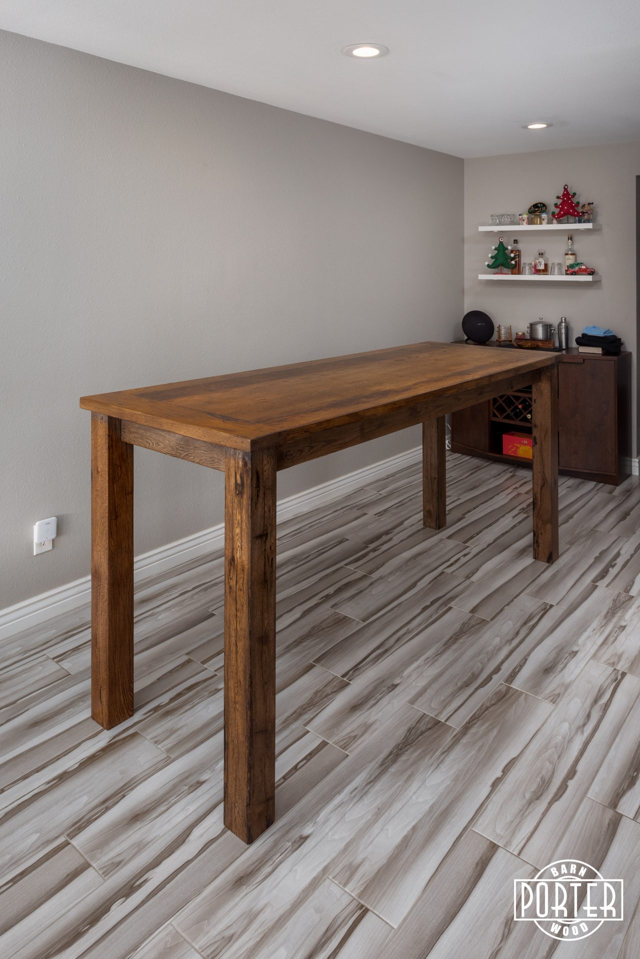 Reclaimed Oak Bar Height Dining Table | Porter Barn Wood