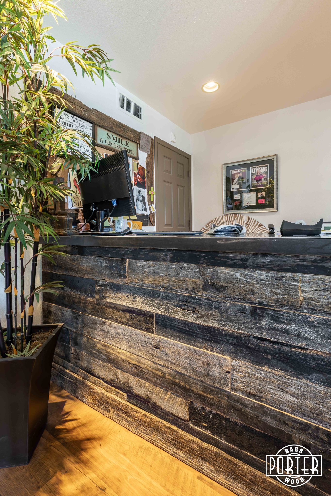 Reclaimed Desk Wrap | Porter Barn Wood