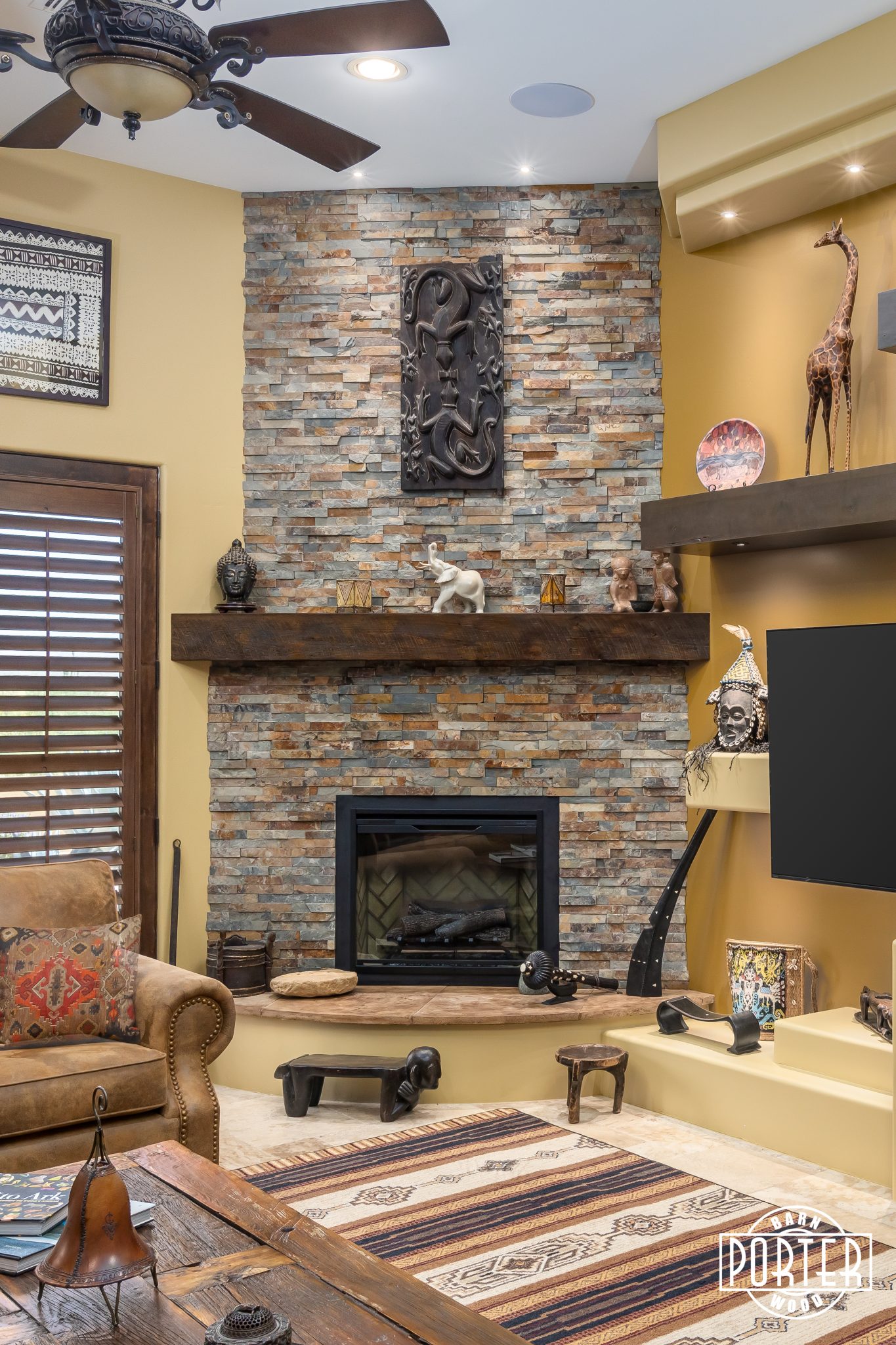 Reclaimed Faux Box mantel | Porter Barn Wood