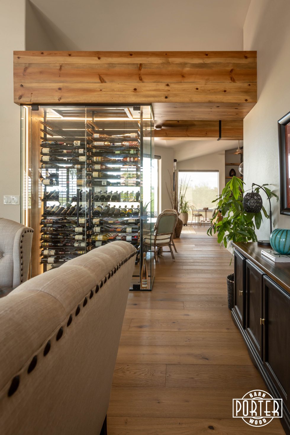Wine Room Header | Porter Barn Wood
