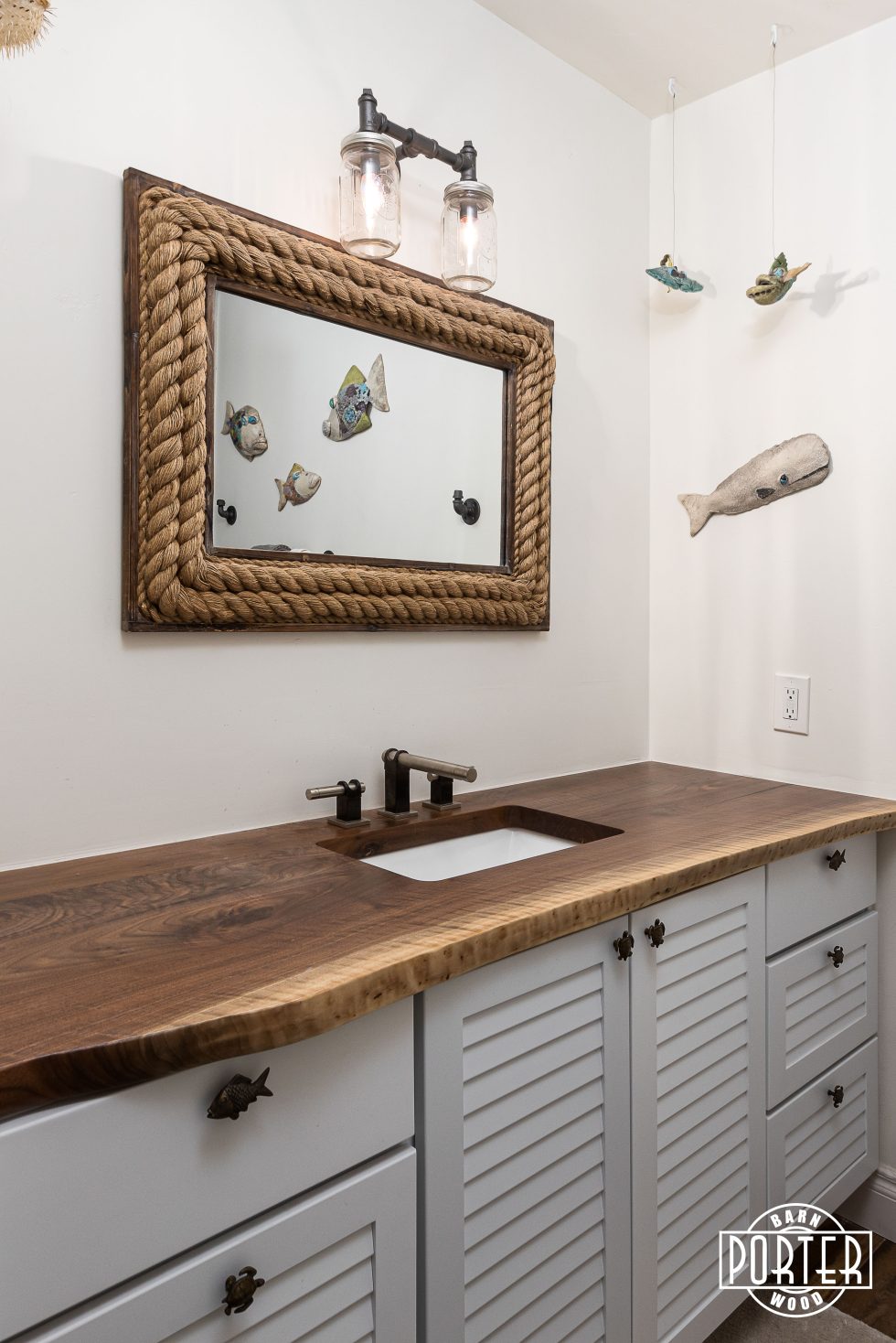Live Edge Guest Bath Vanity Top | Porter Barn Wood